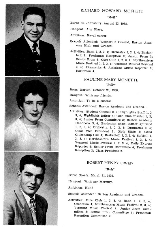 NEKG - Barton Academy - 1956 - Barton, Orleans, Vermont