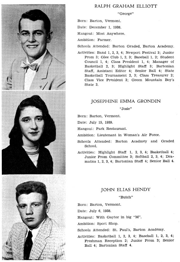 NEKG - Barton Academy - 1957 - Barton, Orleans, Vermont
